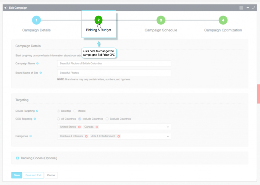 How can I change my CPC bid? - Native Ads Titan Support